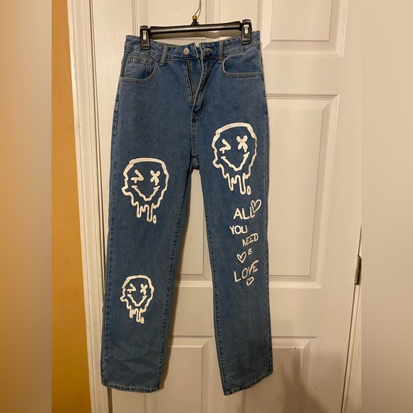 SHEIN | Jeans | Smiley Face Jeans | Poshmark